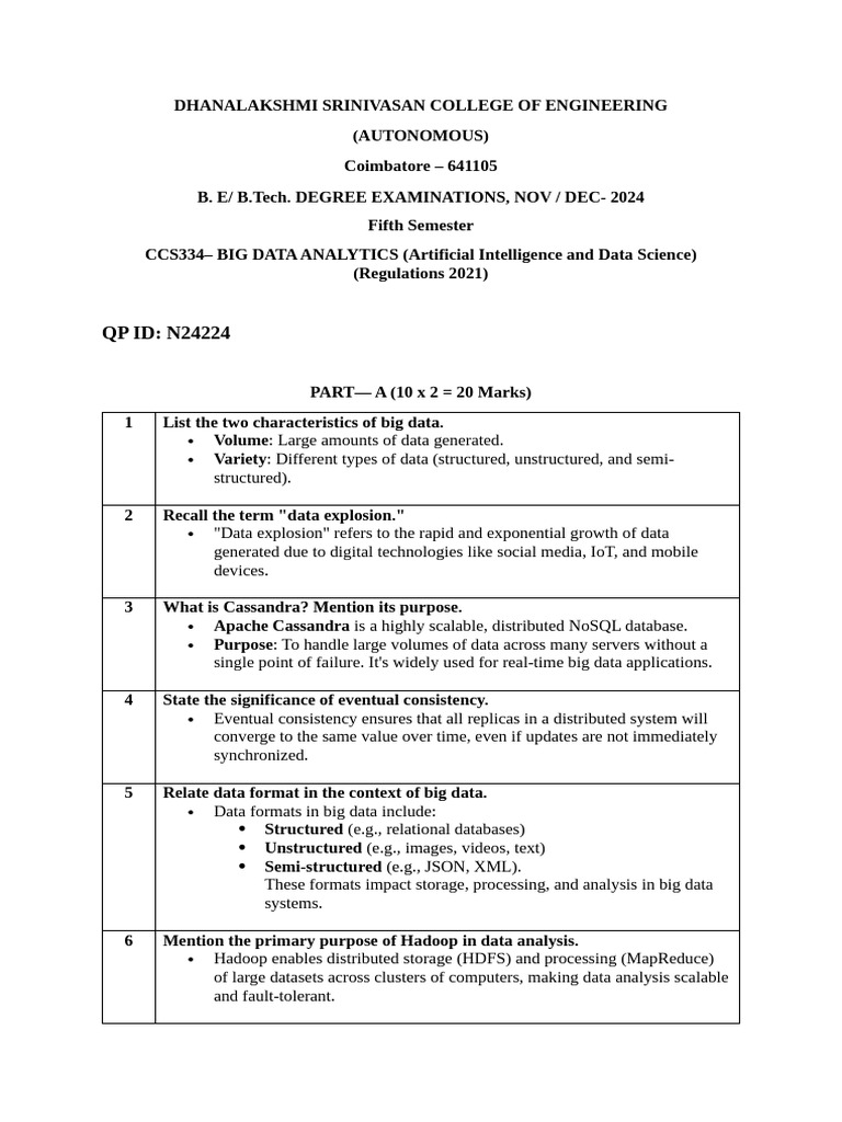 SEM_BDA_QUEST | PDF | Apache Hadoop | Scalability