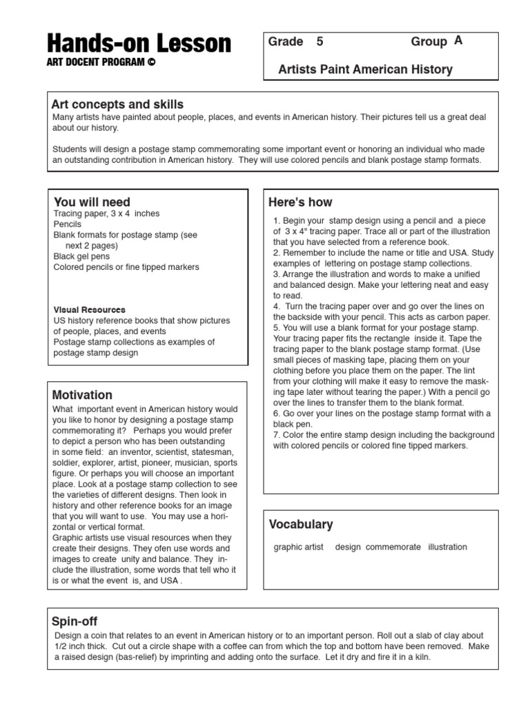 Grade 5 Art Docent Activities | PDF | Drawing | Sky