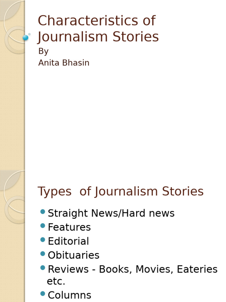 Types and Characteristics of Journalism | PDF | News | Journalism
