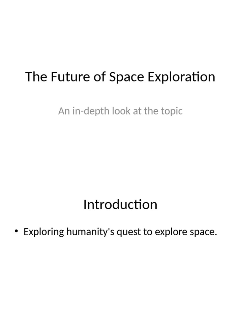 Future of Space Exploration Insights | PDF
