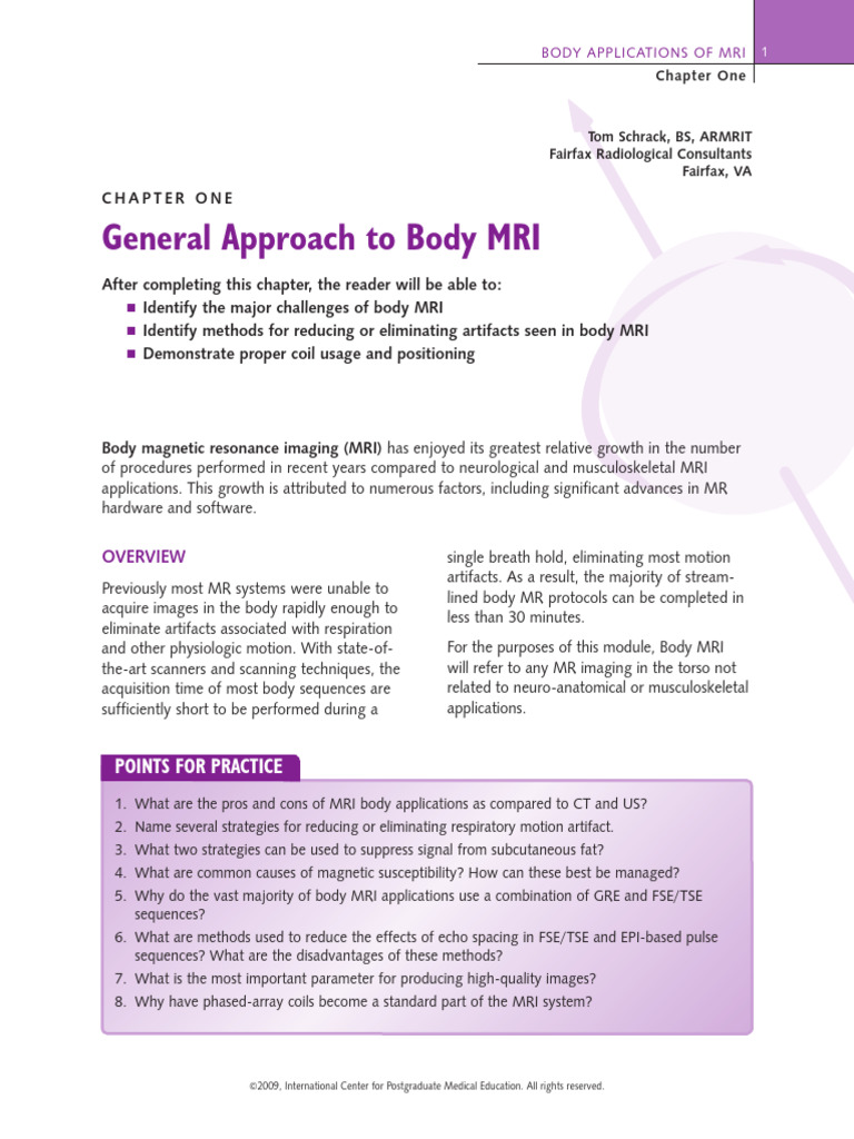 Chapter_1 MRI | PDF | Magnetic Resonance Imaging | Medical Imaging