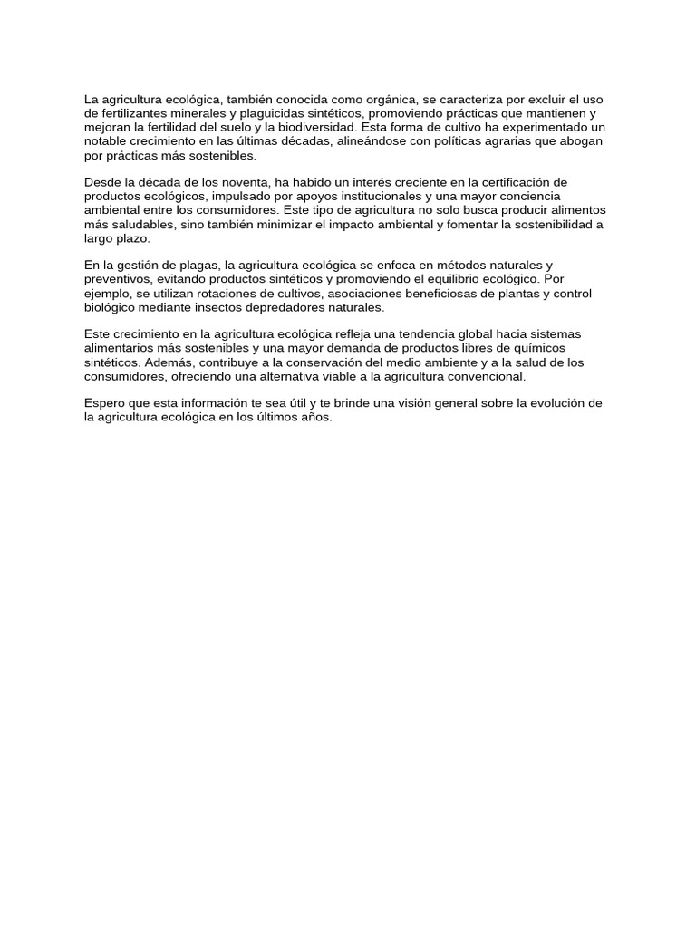 La Aglicultura Ecologica (Aleat, Openai | PDF