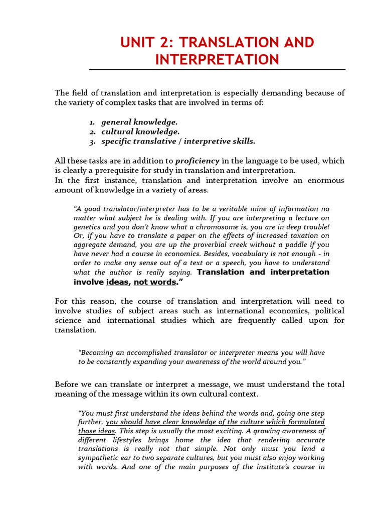 U2 Translation and Interpretation | PDF | Semantics | Translations