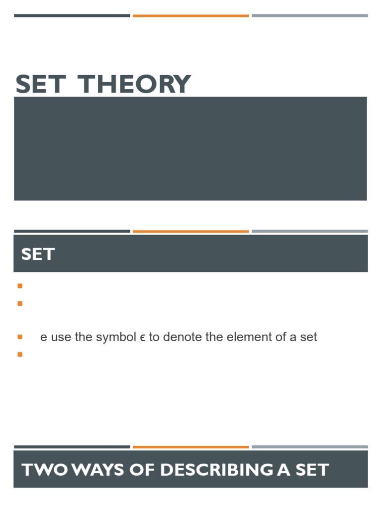 Ch4. Set Theory | PDF | Set (Mathematics) | Mathematical Objects