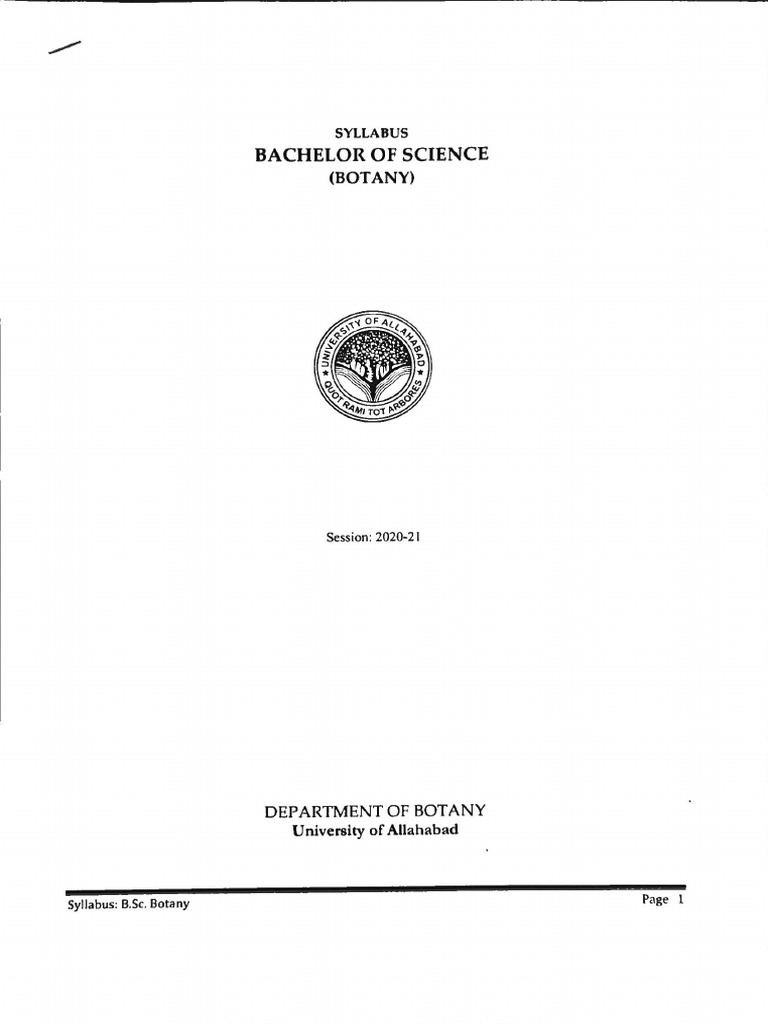 BSC Botany Syllabus 2020 21 | PDF
