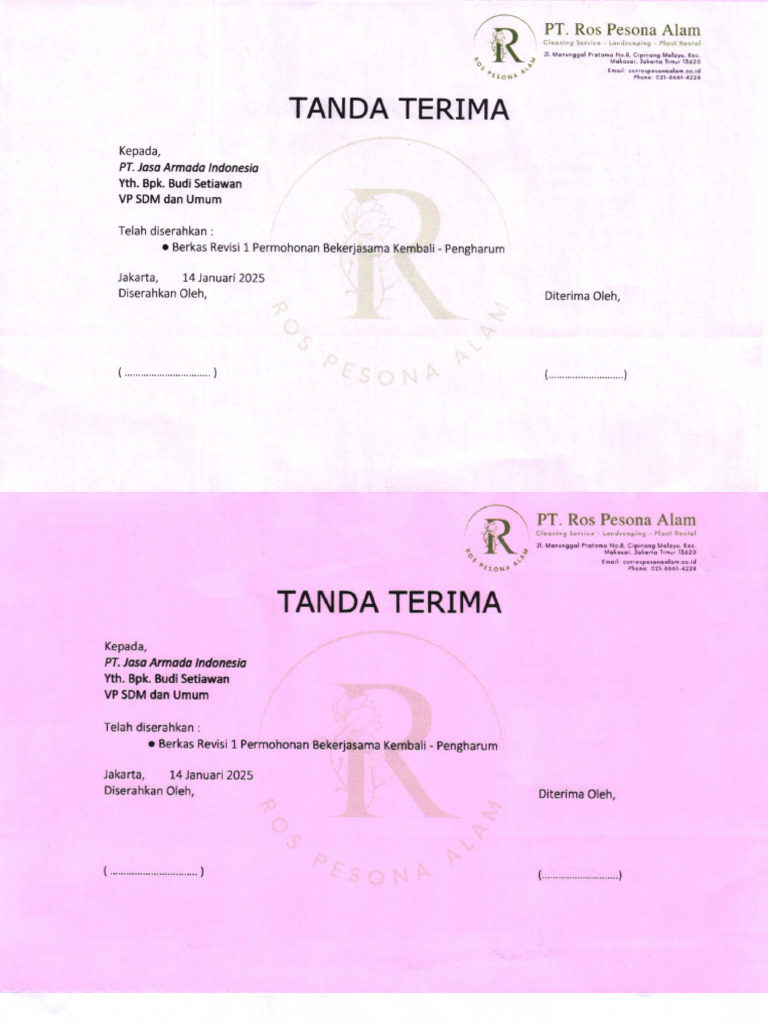 RPA - Revisi 1 - JAI Pengharum Permohonan Kerjasama Kembali | PDF