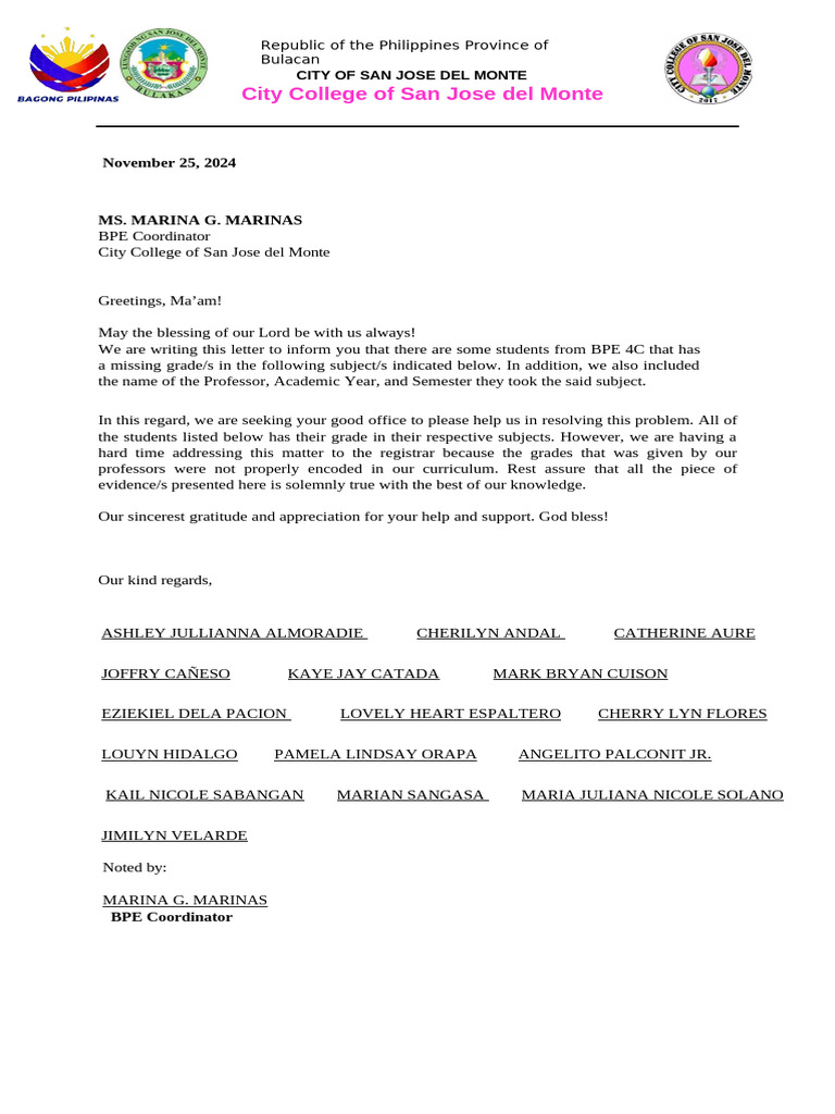 missing grade letter 4c | PDF