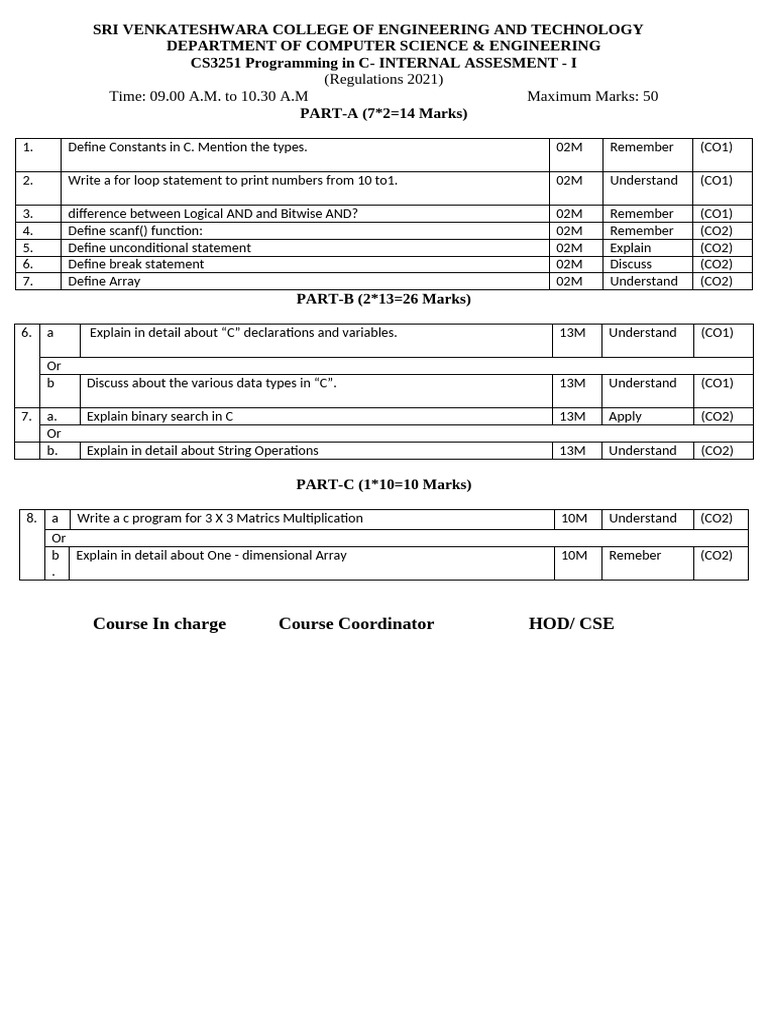 C Program Question Paper | PDF | Control Flow | Python (Programming Language)