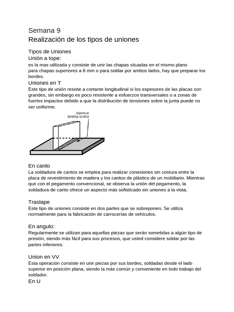Semana 9realización de Los Tipos de Uniones | PDF