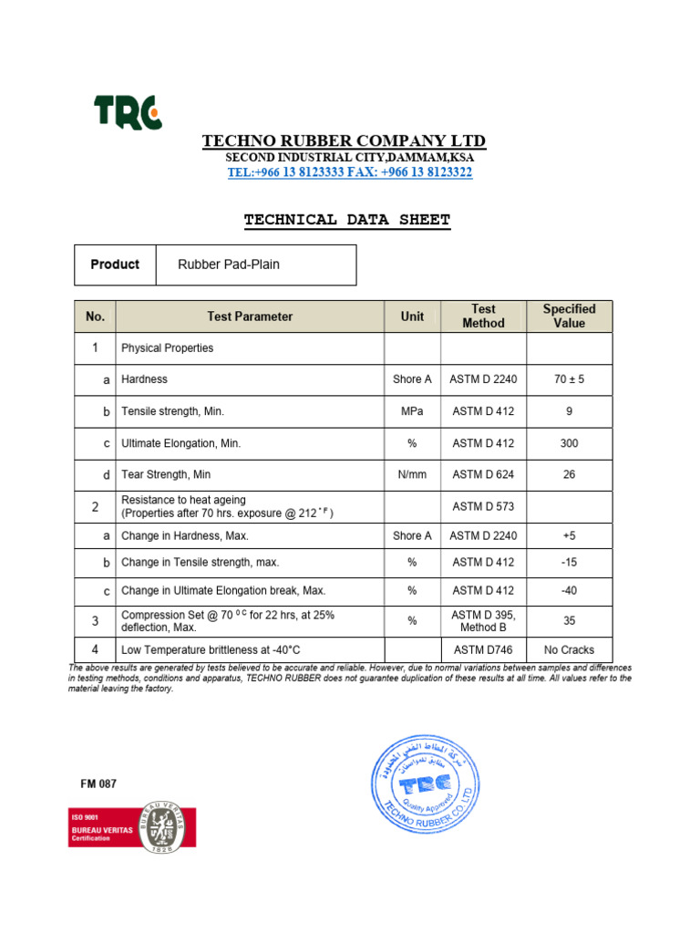 04.1 Technical Data Sheet-Bearing Pad | PDF | Fracture | Continuum ...