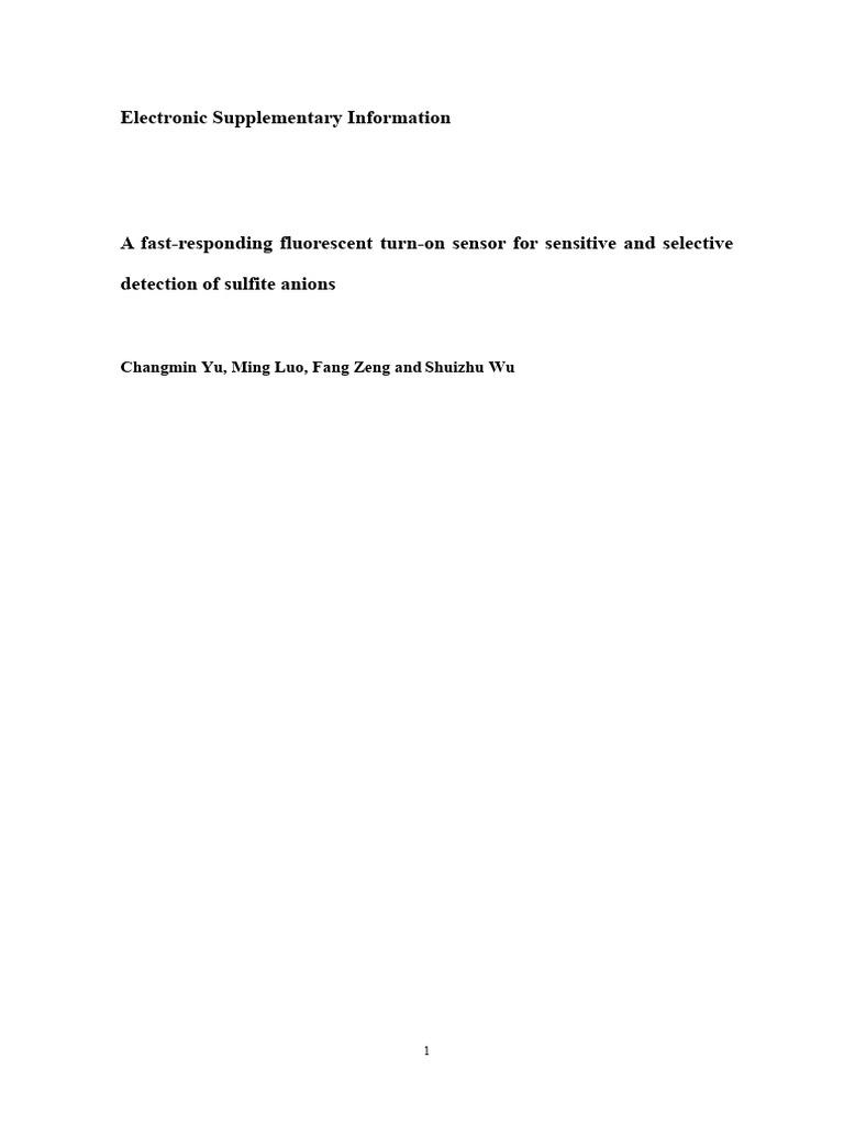 COMM. SULFITE SUPP. | PDF | Analytical Chemistry | Physical Chemistry