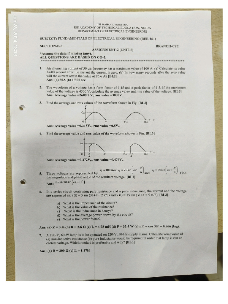 EE Assignment 2,3 | PDF