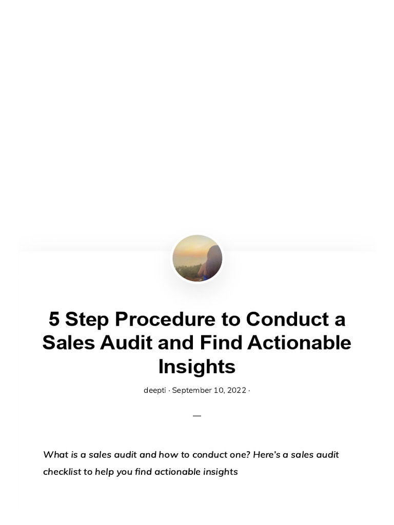 What is a sales audit_ 5 Steps to conduct a successful sales audit ...