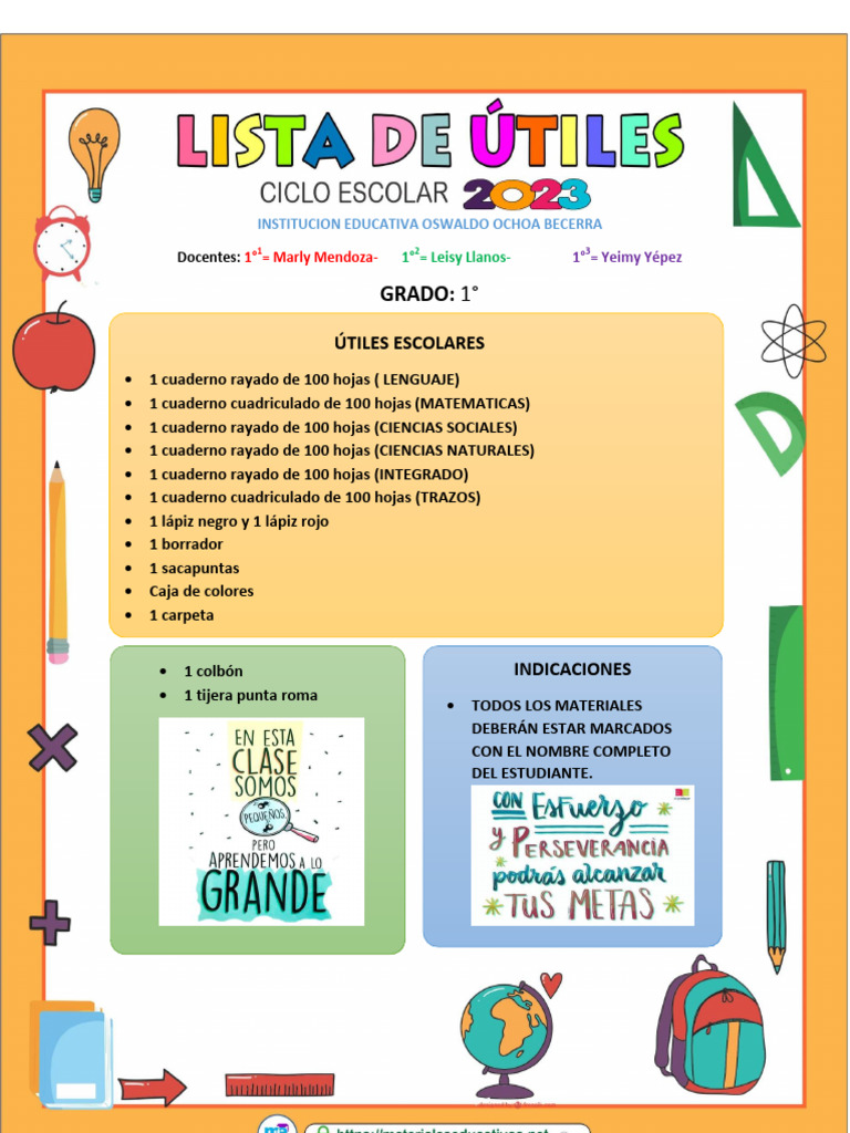 1-lista-de-utiles-1c2b0 | PDF