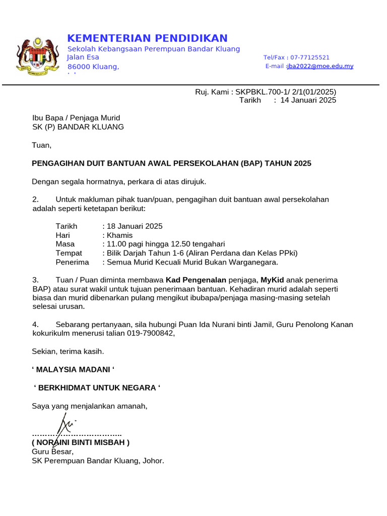 Surat BAP 2025 | PDF