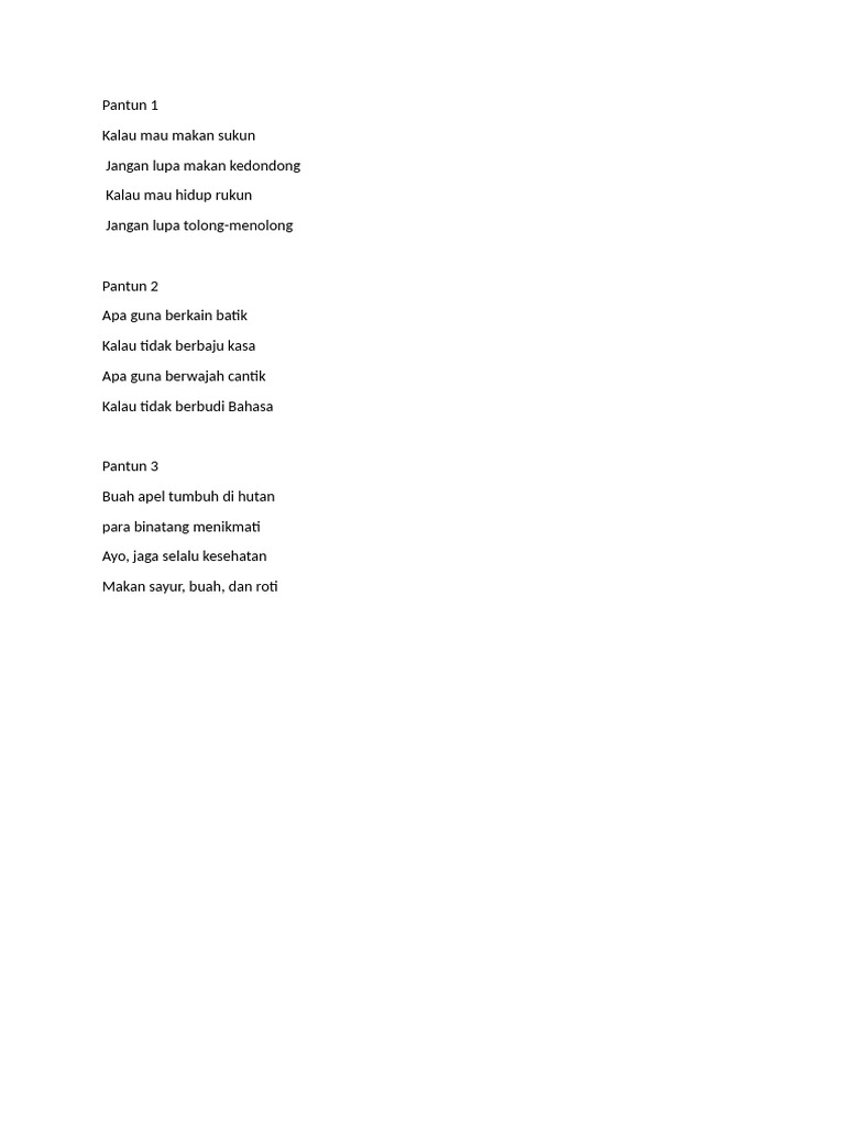 Pantun 1 | PDF