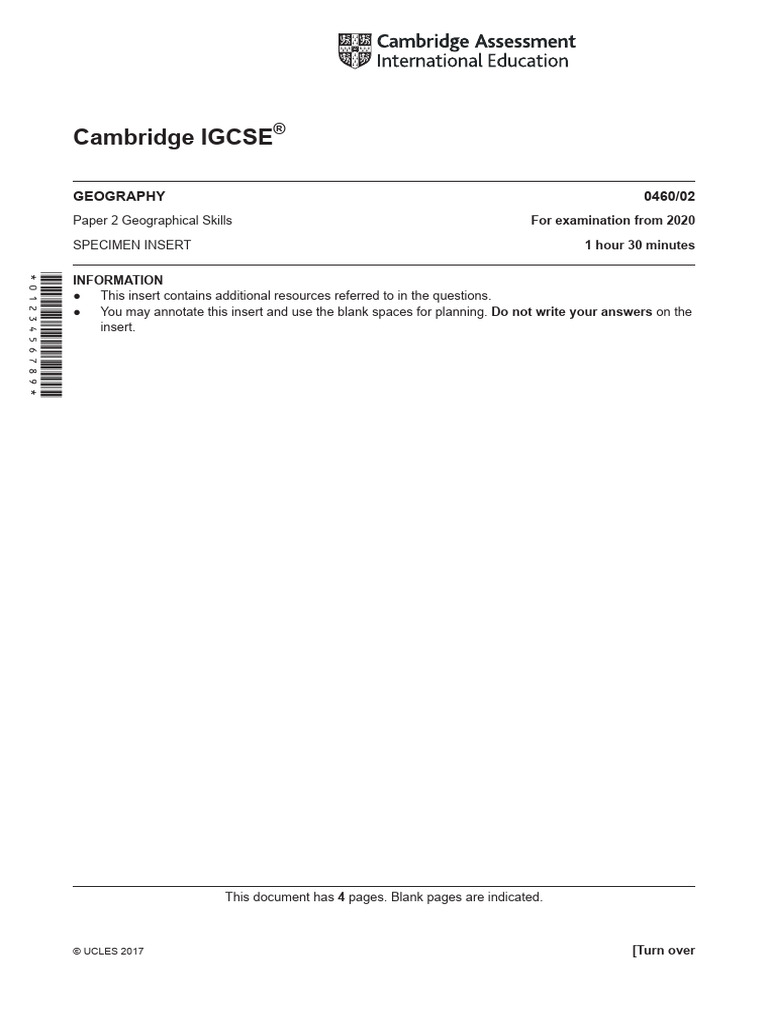 414675 2020 Specimen Paper 2 Insert | PDF