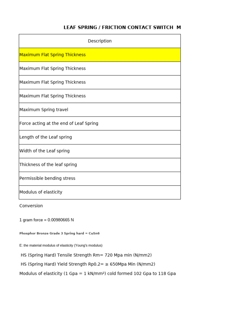 FRICTION CONTACT SWITCH TERMINAL_FLAT SPRING MAXIMUM THICKNESS ...