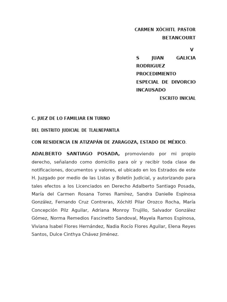 Divorcio CARMEN PASTOR BETANCOURT 11 OCTUBRE 2024-2 | PDF ...