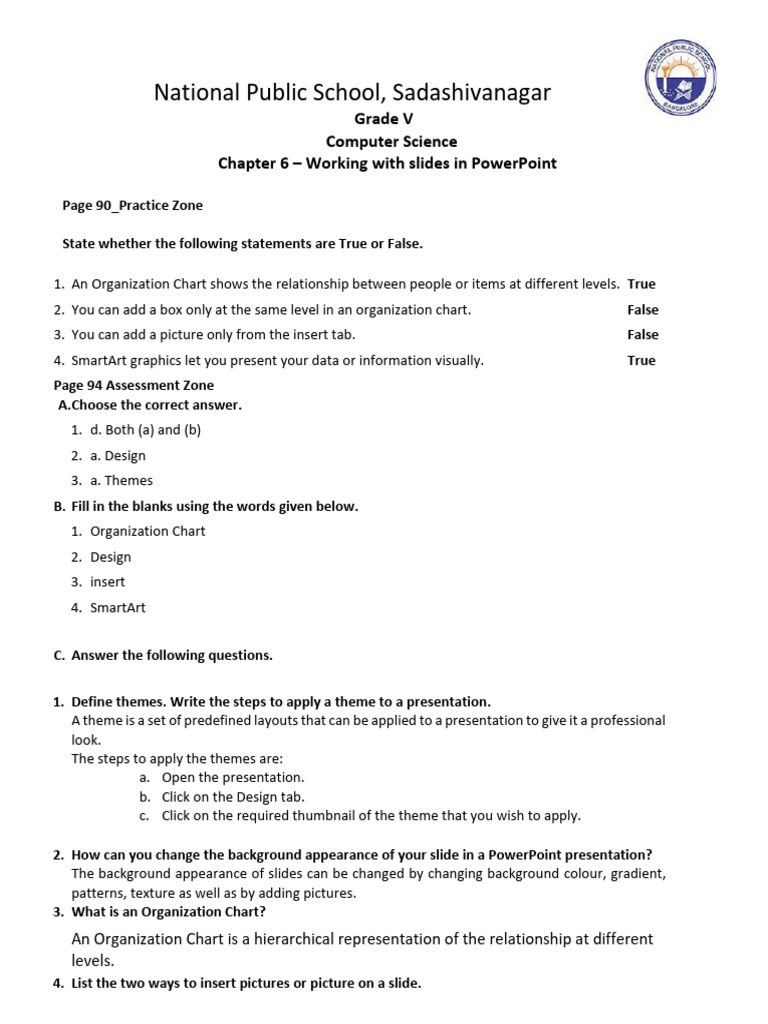 Grade 5 Chapter 6 Working With The Slides in PowerPoint | PDF | Computing