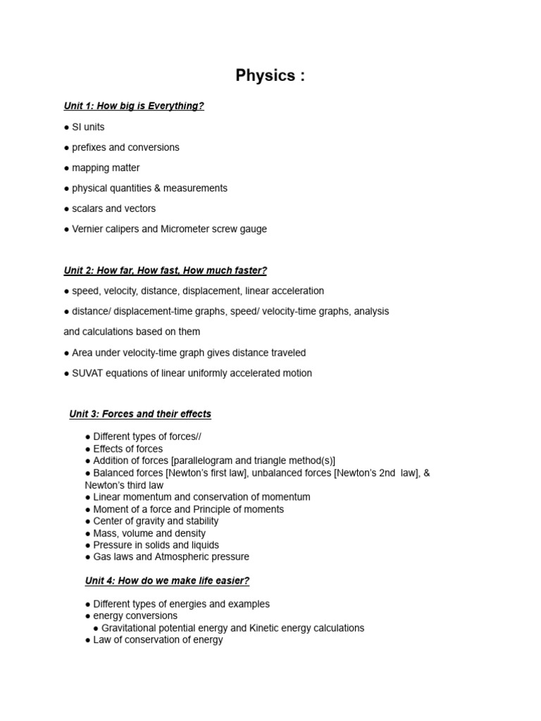 Nade's MYP Physics Notes.docx | PDF | Force | Electrical Resistance And ...