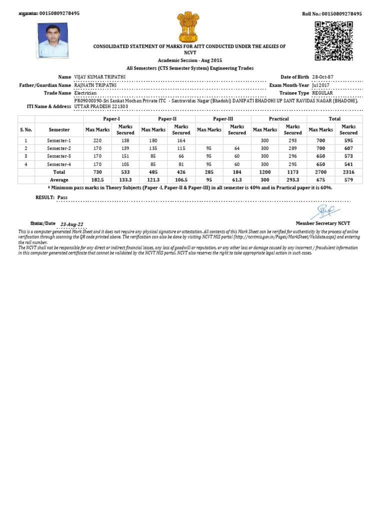 ITI Marksheet Compressed | PDF | Access Control | Authentication