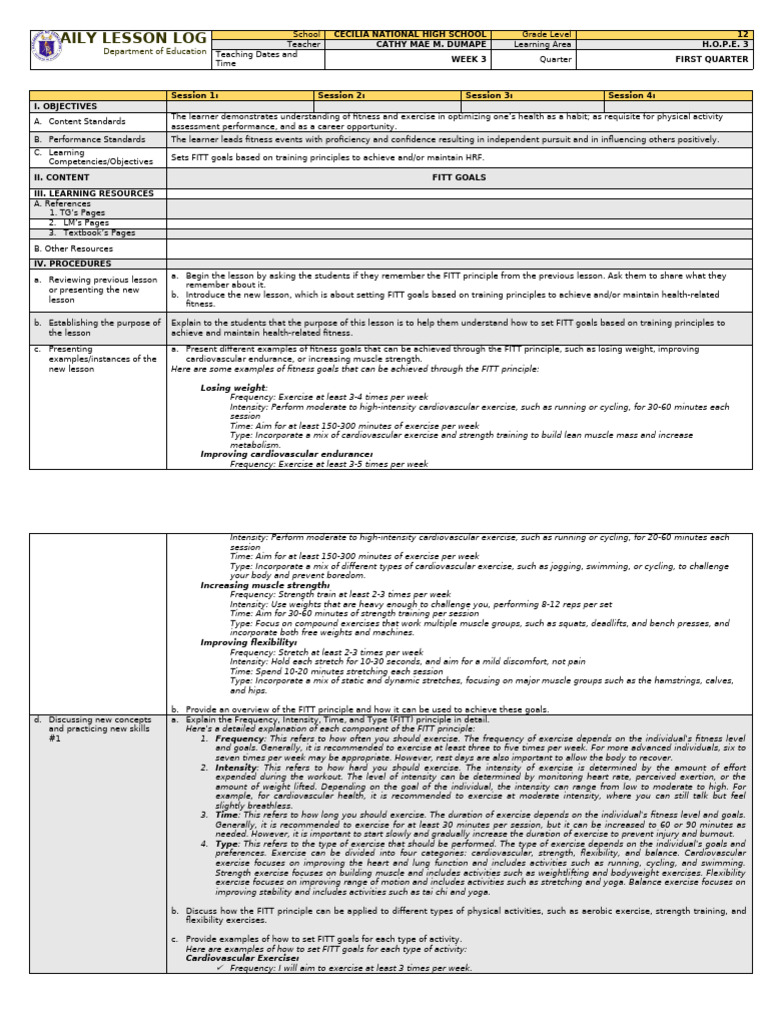 Q1.WEEK 3 | PDF | Strength Training | Physical Fitness