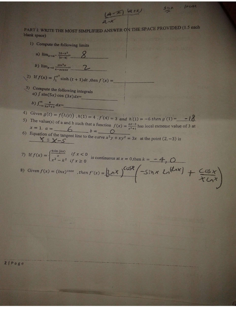 maths final exam-2 | PDF