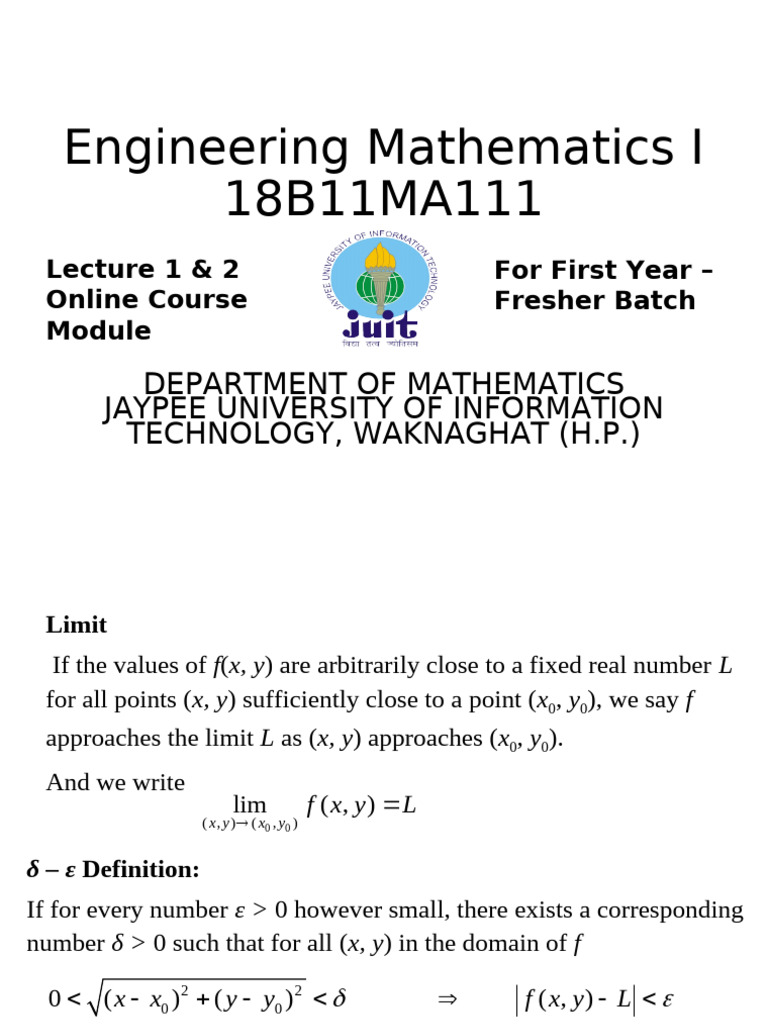 Lecture 1 2 Limit continuity | PDF | Continuous Function | Mathematical Analysis
