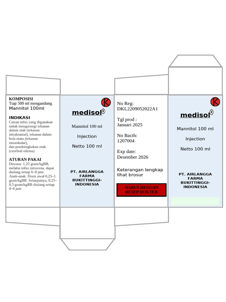 Infus Mannitol 100ml untuk Edema Otak | PDF