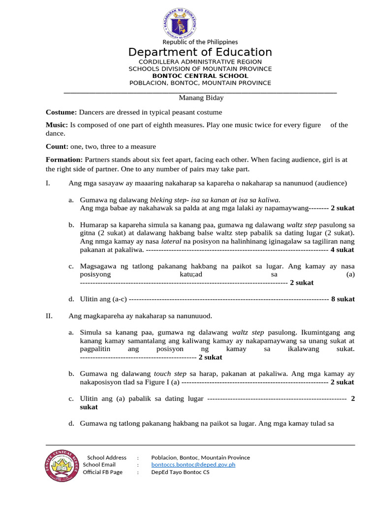 Manang Biday Dance | PDF