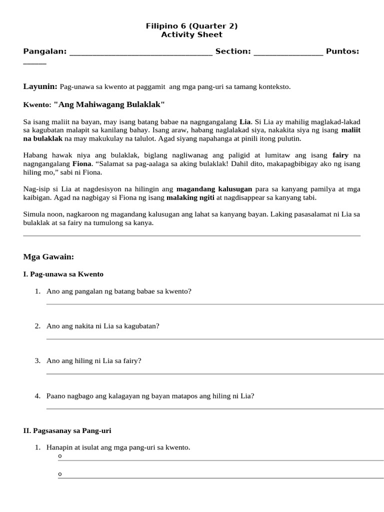 Panguri - Mahiwagang Bulaklak | PDF