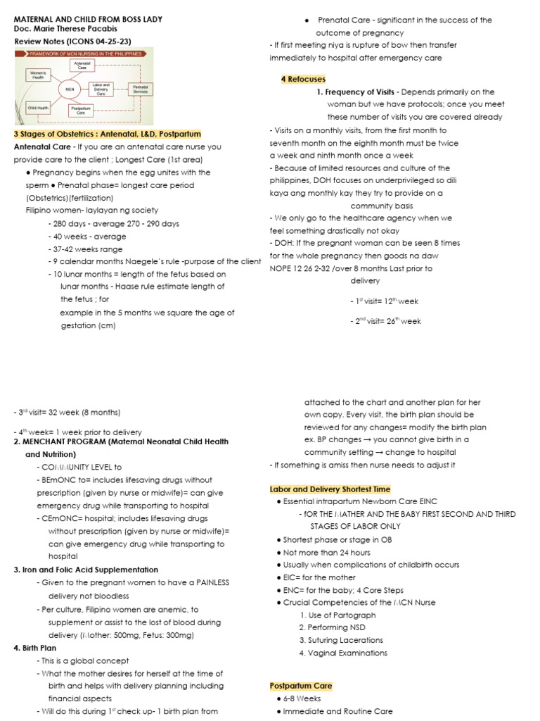 Maternal and Child Notes Icons | PDF | Menstrual Cycle | Childbirth
