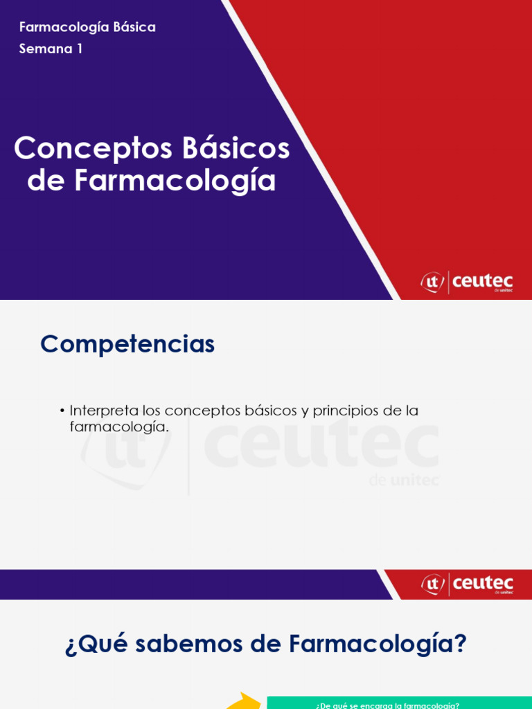 S1D2. Conceptos Básicos de Farmacología | PDF | Medicamentos con receta | Farmacología