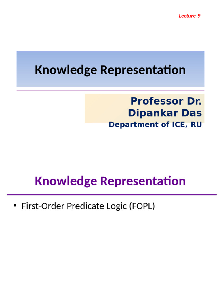 Lecture-9 | PDF | First Order Logic | Mathematical Logic