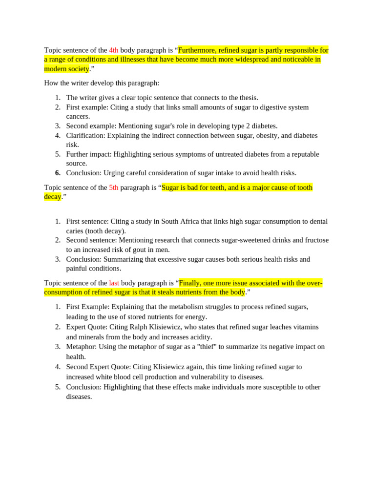 Analyzing Body Paragraphs Task | PDF