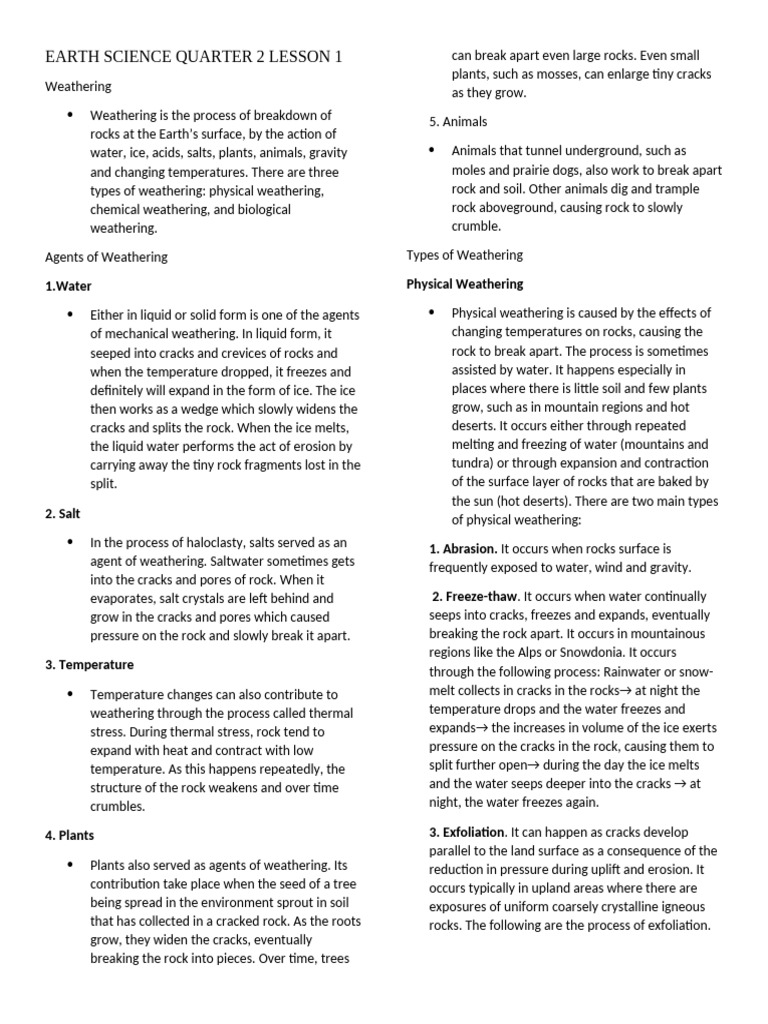 Earth Science Quarter 2 Lesson 1-3 | PDF | Magma | Rock (Geology)