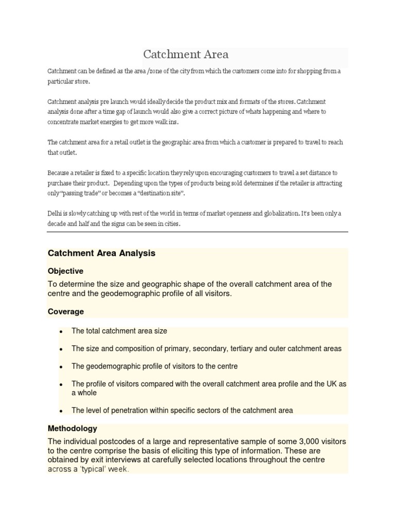 Catchment Area Pdf Retail Business