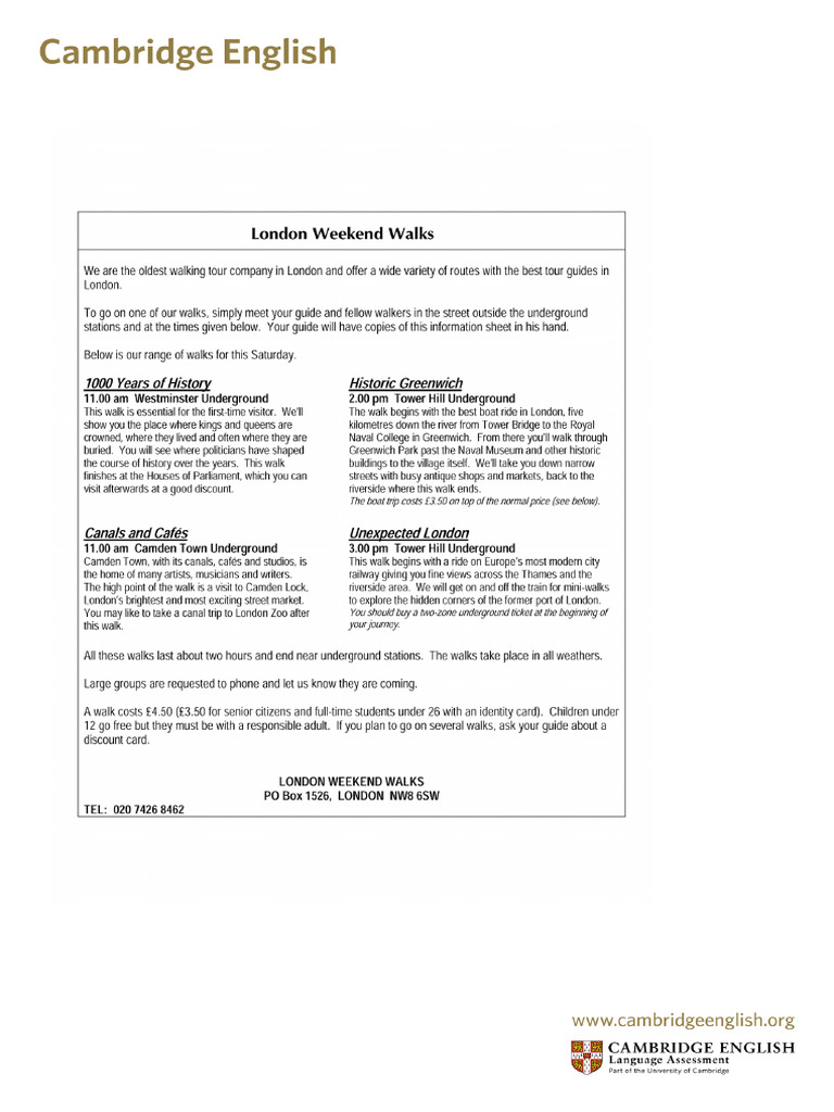 Cambridge English Speed Reading Scanning Classroom Activity Document ...