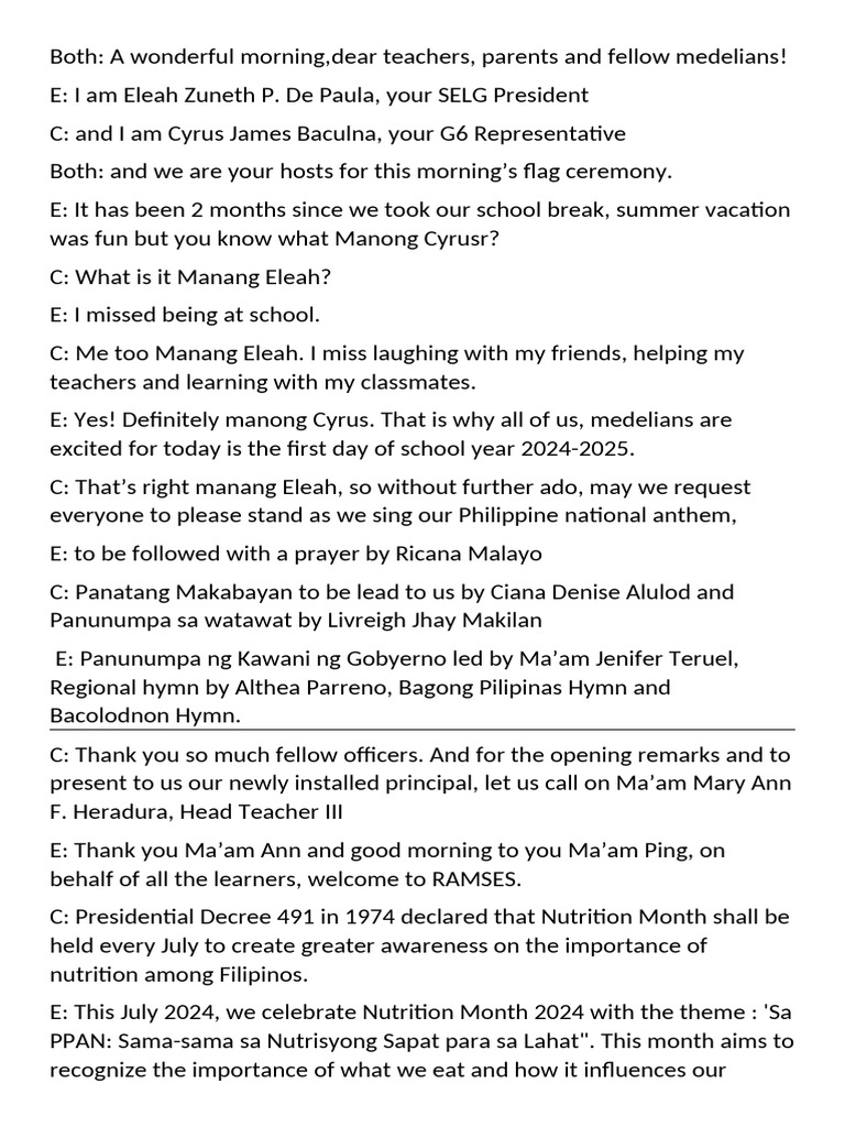 Script-flag-ceremony (1) | PDF