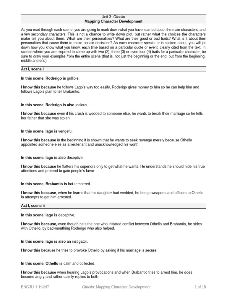 Niyati_Othello_Act I_Character Mapping | PDF | Othello | Iago