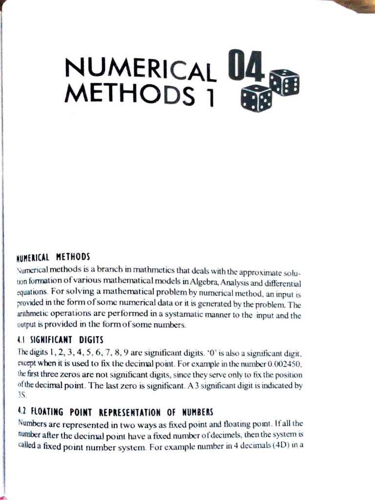 Numerical Methods 1 Mod 4 | PDF