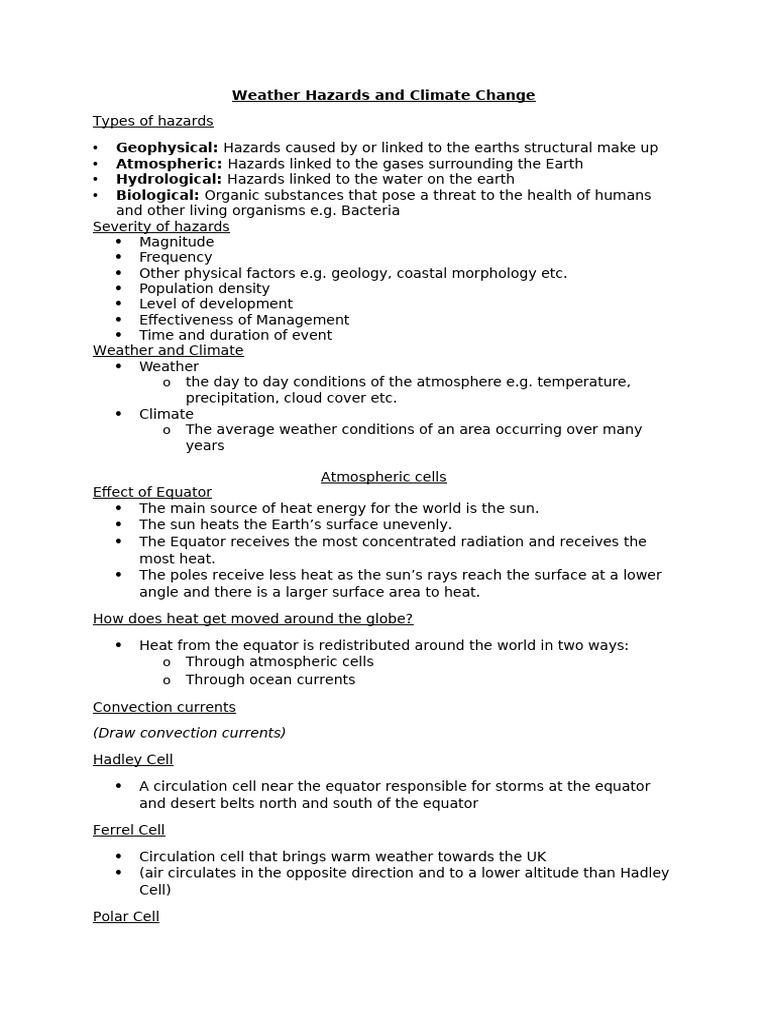 4Weather_Hazards_and_Climate_Change | PDF | Atmospheric Circulation | Atmosphere Of Earth