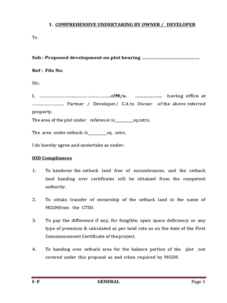 COMPREHENSIVE UNDERTAKING DRAFT | PDF | Water