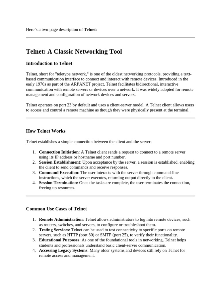 Telnet | PDF | Secure Shell | Information Technology