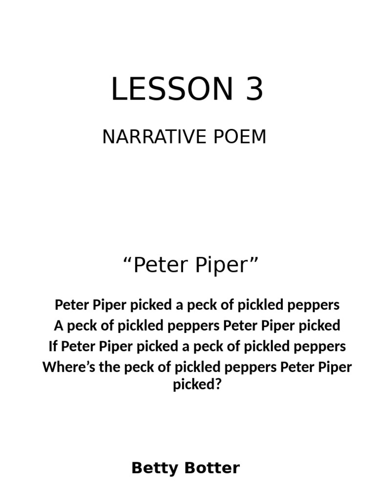 Understanding Narrative Poetry Basics Pdf