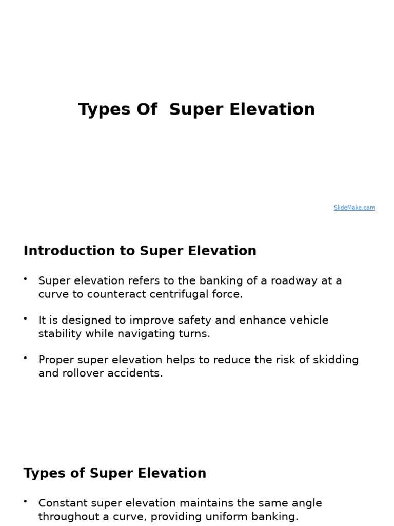Types of Super Elevation | PDF