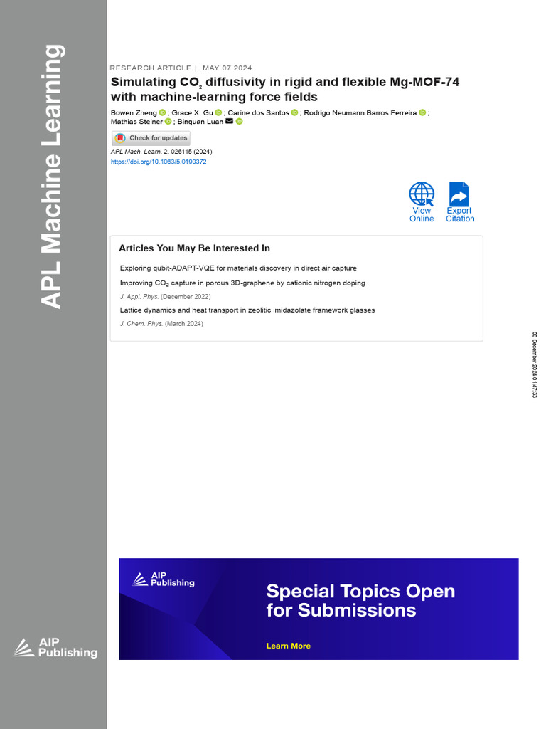 Zheng-2024-Simulating-co-diffusivity-in-rigid- | PDF | Force Field ... Zheng-2024-Simulating-co-diffusivity-in-rigid- | PDF | Force Field ...