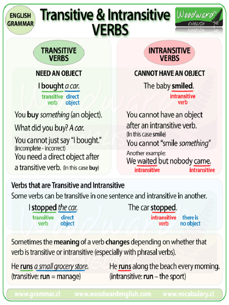 Transitive and Intransitive Verbs | PDF
