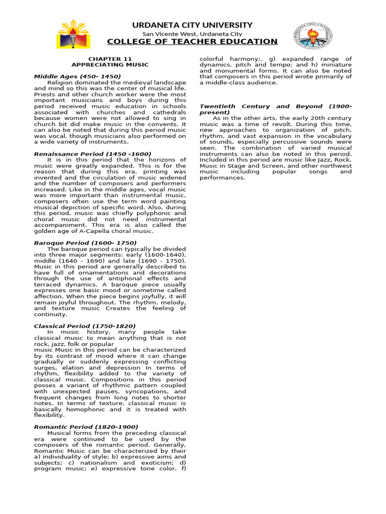Chapter 11 - Appreciating Music | PDF | Classical Music | Composers